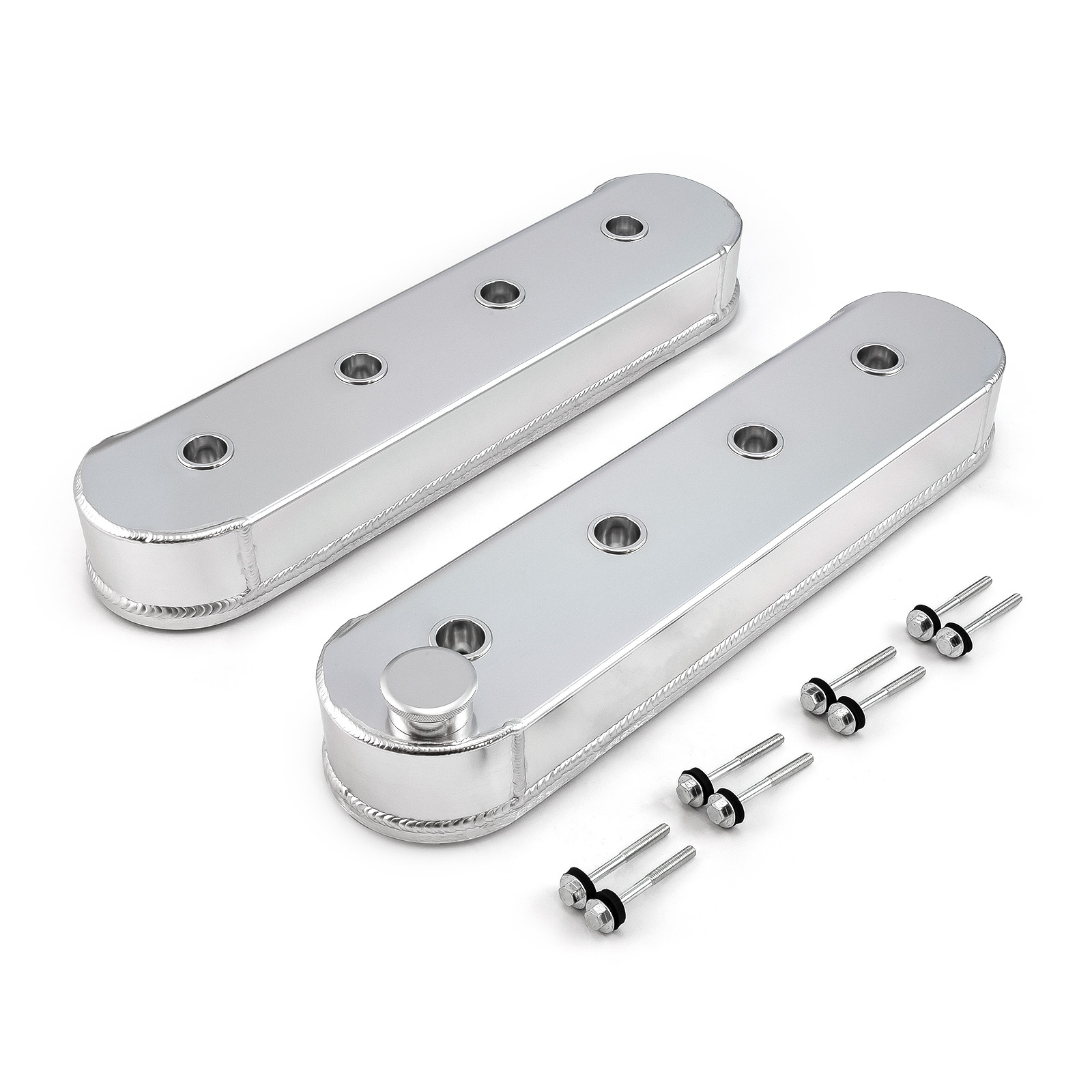 Chevy LS1 LS2 LS3 LS6 LS7 Polished Fabricated Valve Covers - w/o Coil ...